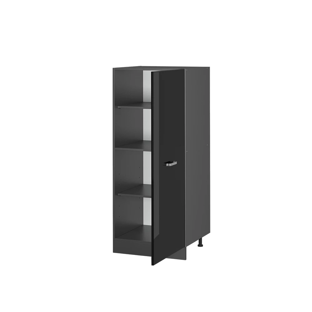 livinity® Tall cabinet Black high gloss 60 cm, R-Line | Oven conversion ...