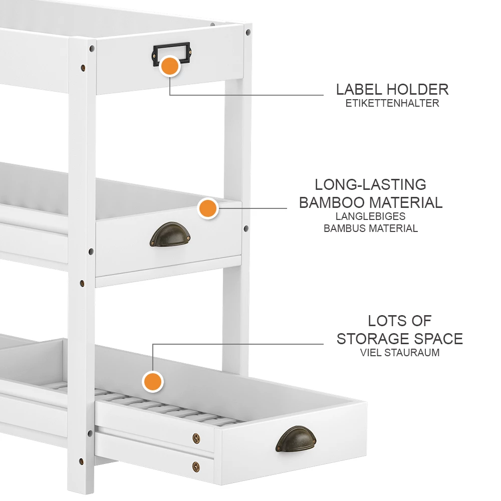 Storage shelving Legum White 33 x 66 cm with 3 shelves livinity ...