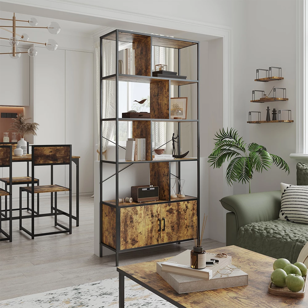 livinity® Room divider Rustic oak 80 x 180 cm with 2 doors, Fyrk | 22276