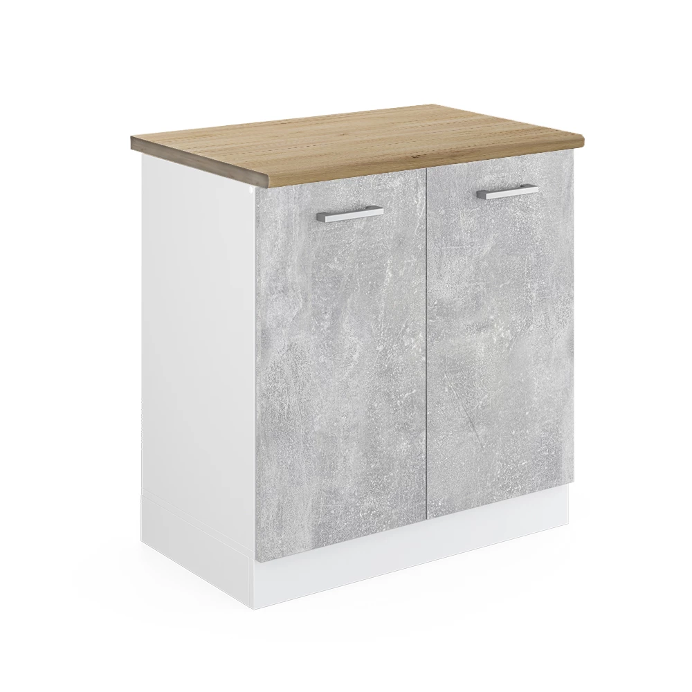 livinity® Sink base cabinet Concrete 80 cm , WT Oak, R-Line | Concrete ...