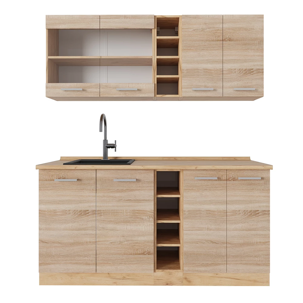 Vicco Cucina completa Rovere Sonoma/Goldkraft 160 cm senza piano di ...