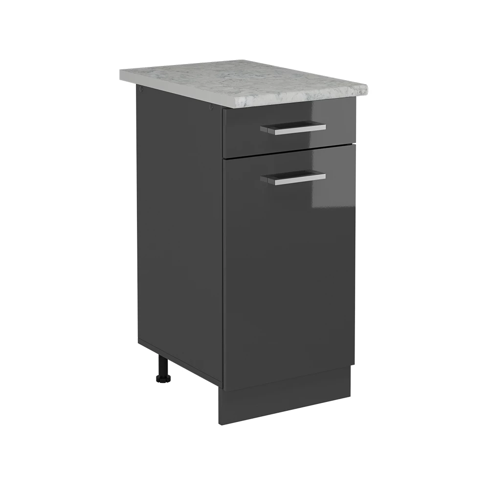 Mobiletto base per cucina R-Line Antracite lucido 40 cm PL Marmo Vicco ...