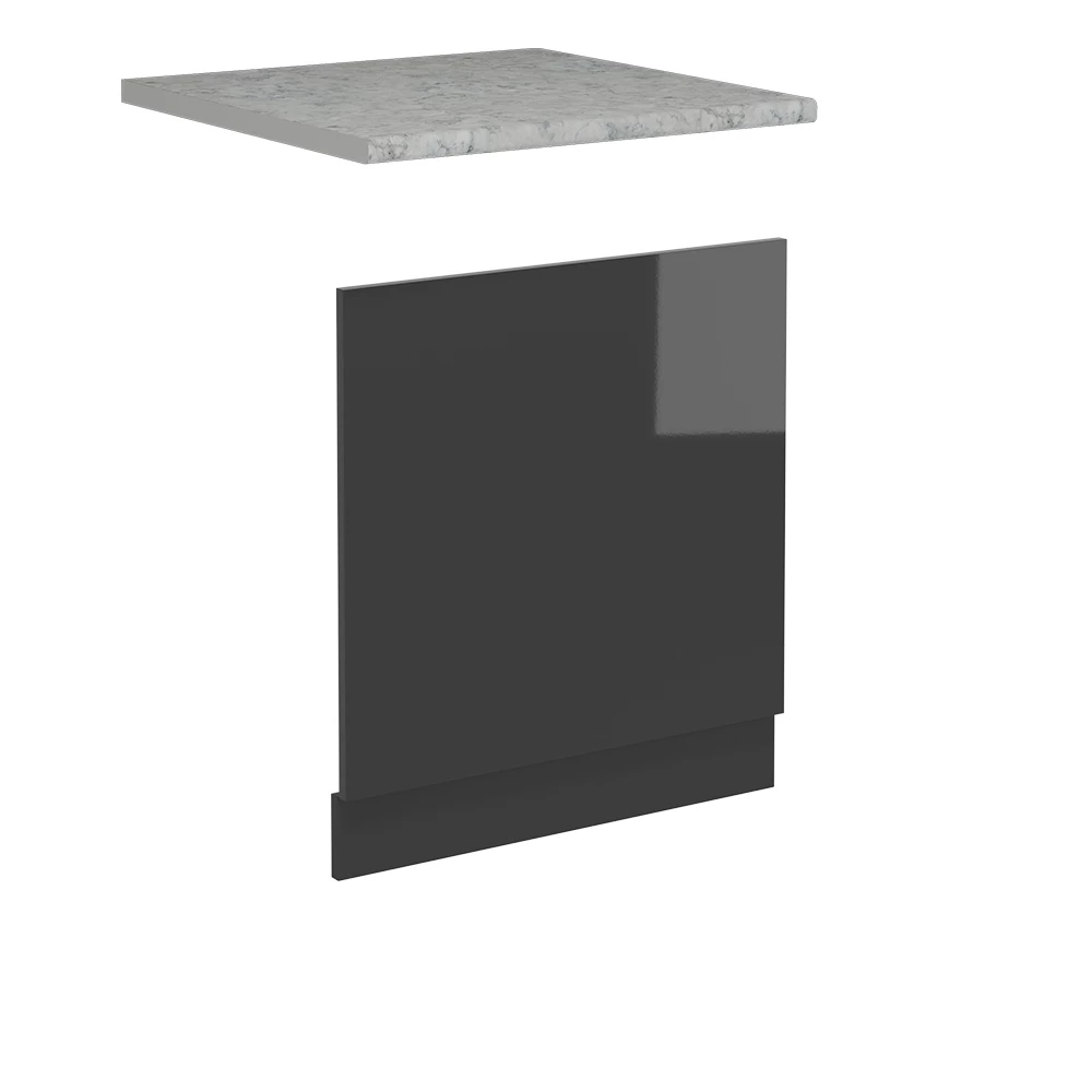 Vicco Dishwasher front panel Anthracite high gloss 60 cm , WT Marble, R ...