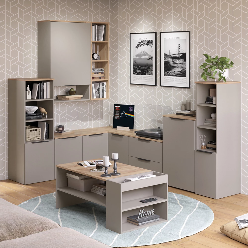 Woonwand Wido Grijs 9 delen Vicco | Grijs | Stel 5 | 406673152263706