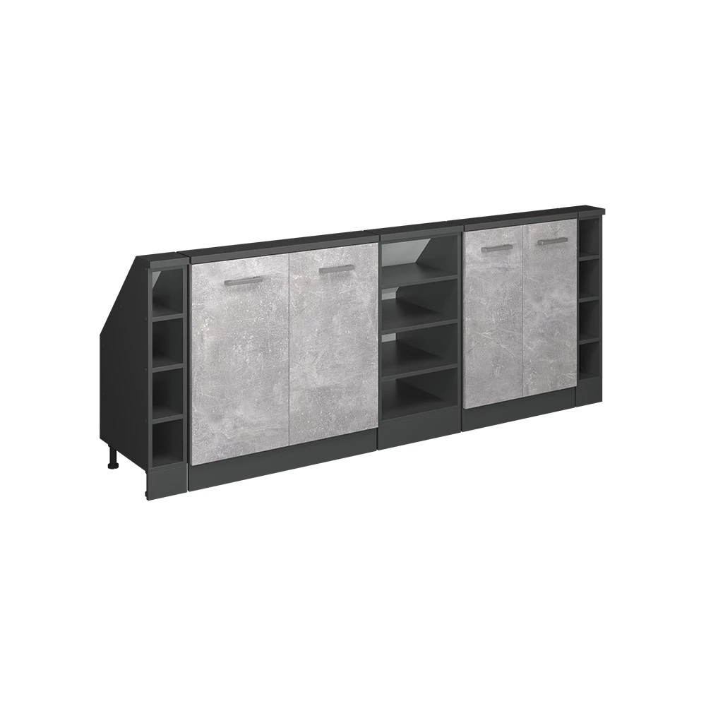 Vicco Wardrobe for sloping ceiling set Concrete/anthracite Set of 5 ...