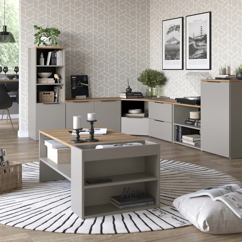 Woonwand Wido Grijs 3 delen Vicco | Grijs | Stel 7 | 406673158596006