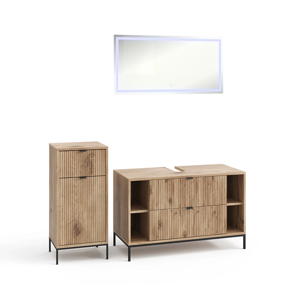 Badmöbel-Set Eliza Viking Oak 3 Teile Vicco | Viking Oak | Set 2 ...
